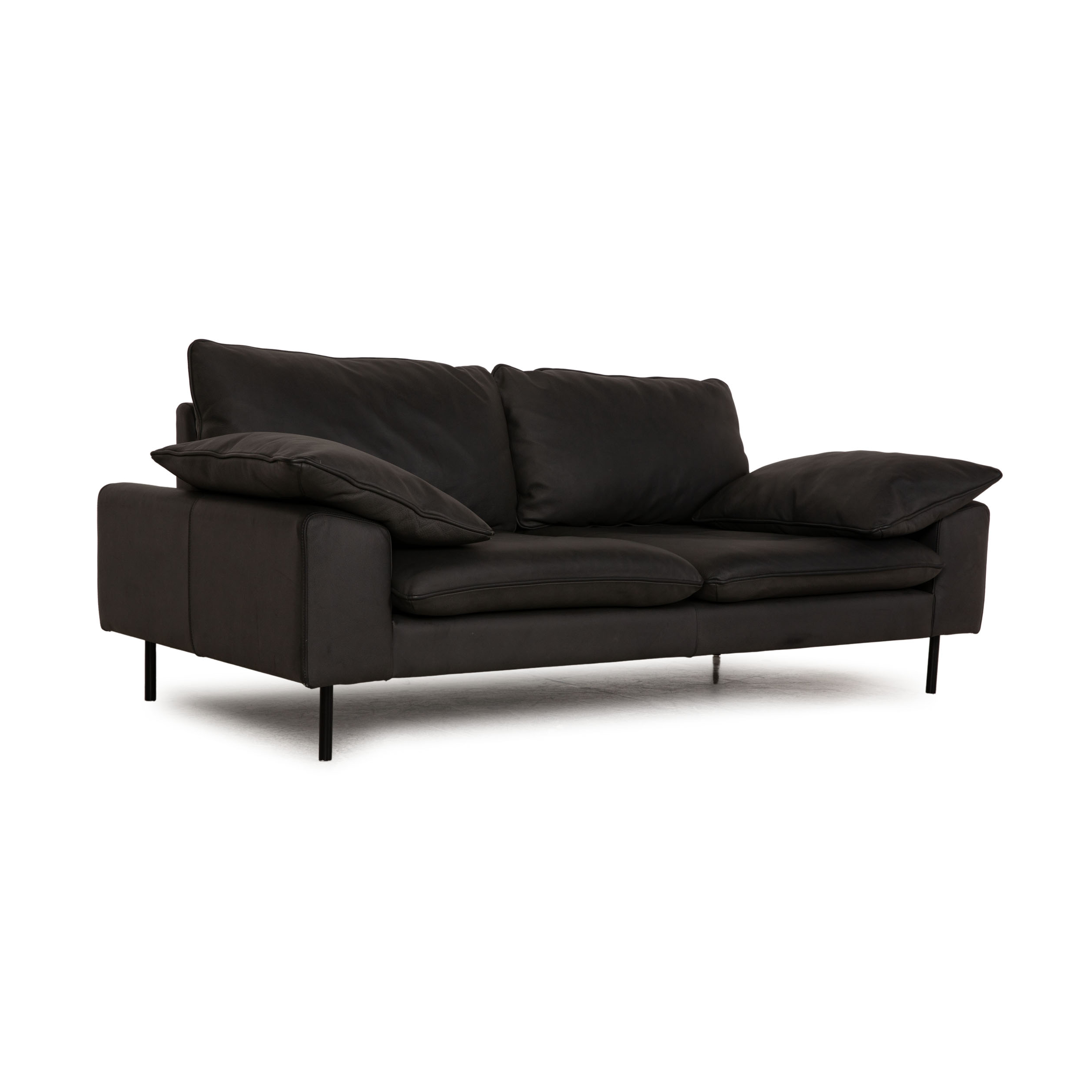 Fallyn Sofa 2-Sitzer Leder Anthrazit | MADE.COM | COCOLI