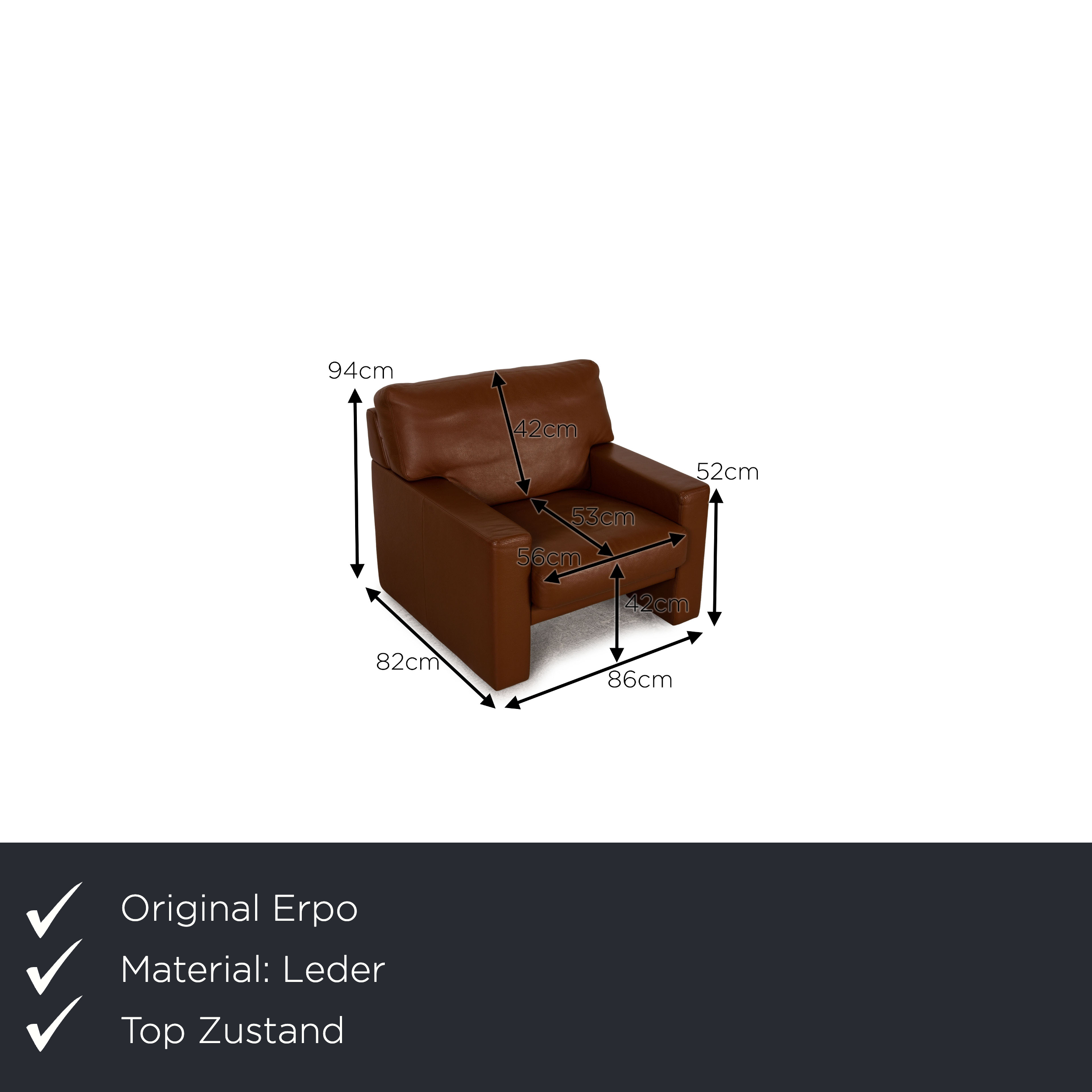 CL 300 Sessel Leder Braun | Erpo | COCOLI