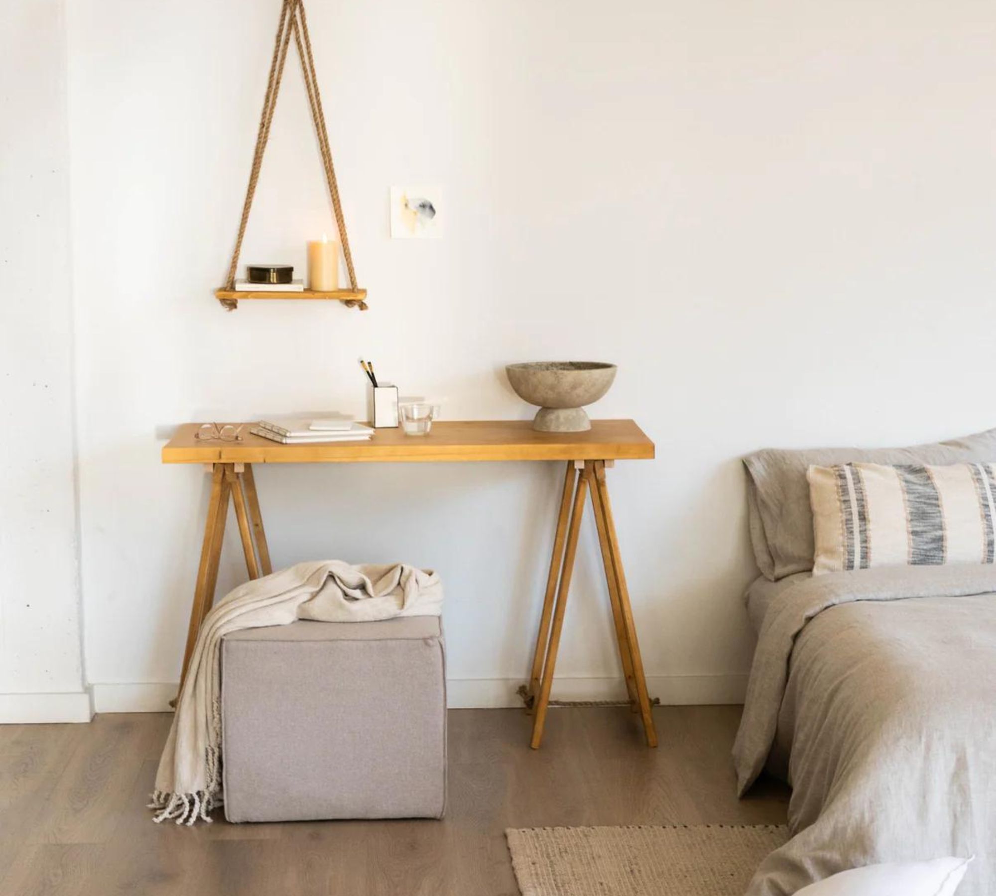 Narella Schreibtisch Holz Weiß | Hannun | COCOLI