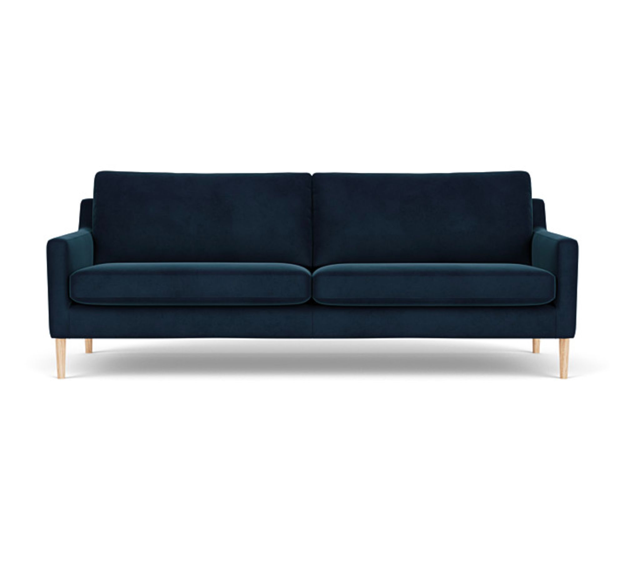 Navy velour sofa store