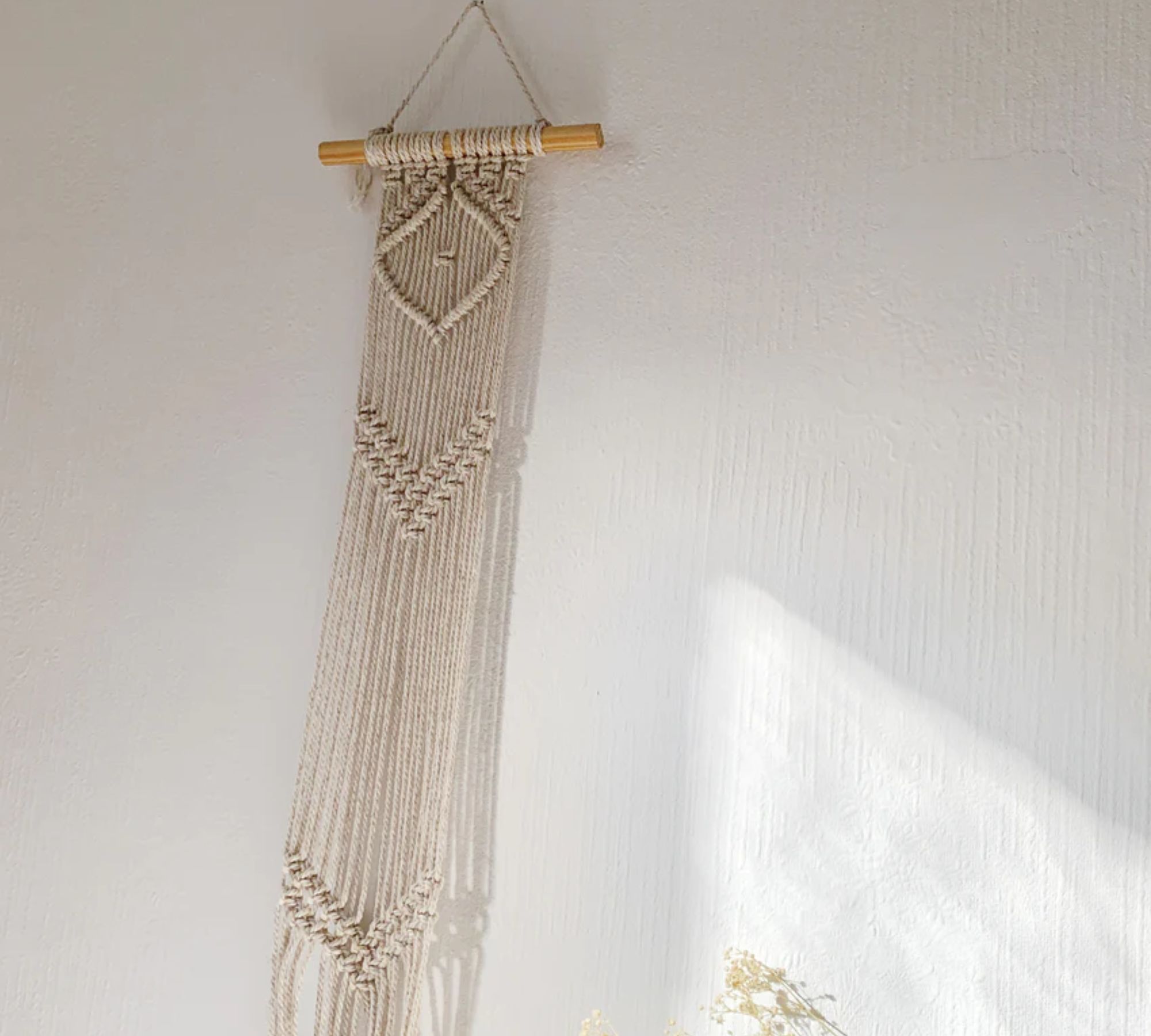 Comlan Makramee Baumwolle Holz Beige | Hannun | COCOLI