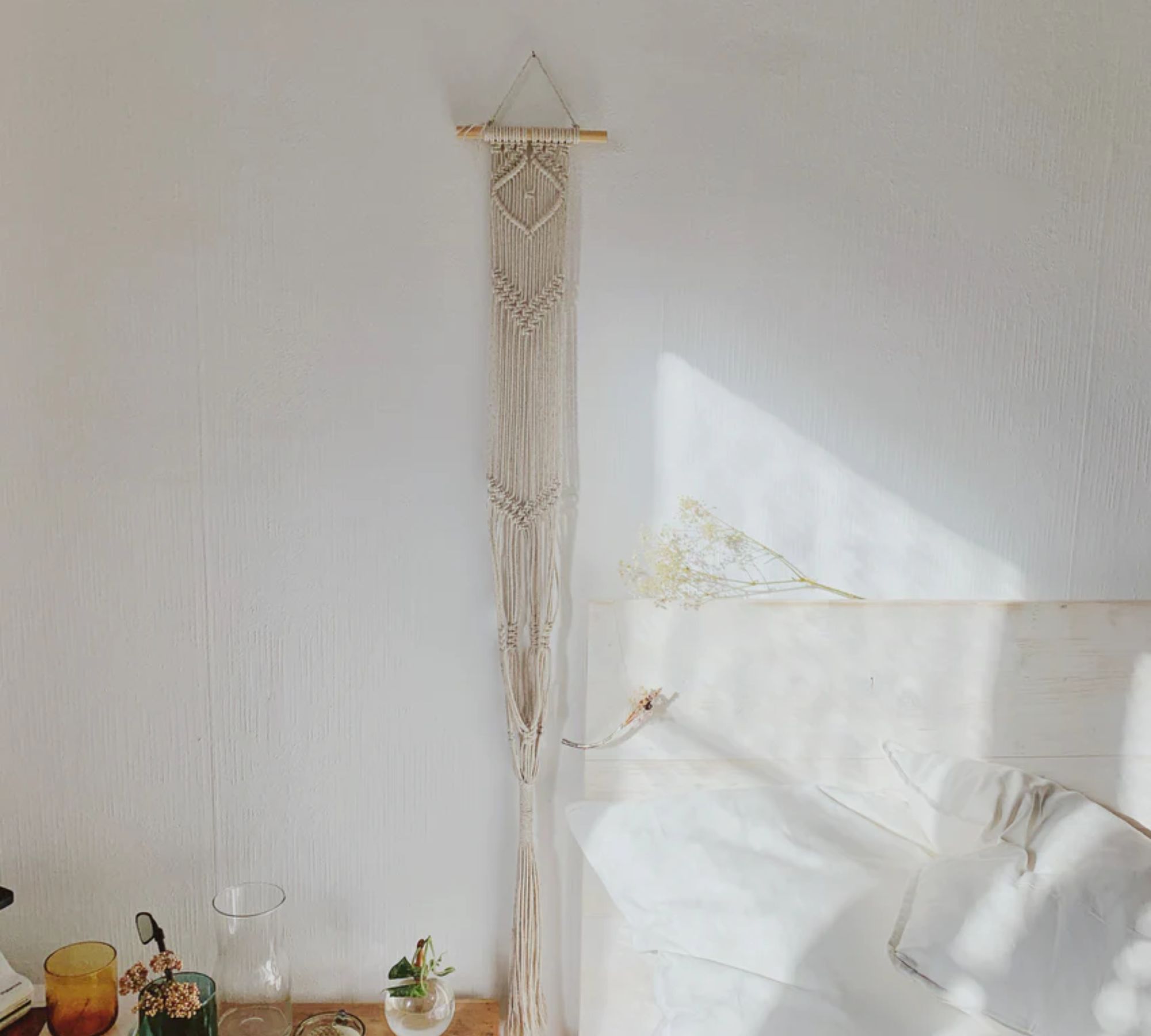 Comlan Makramee Baumwolle Holz Beige | Hannun | COCOLI