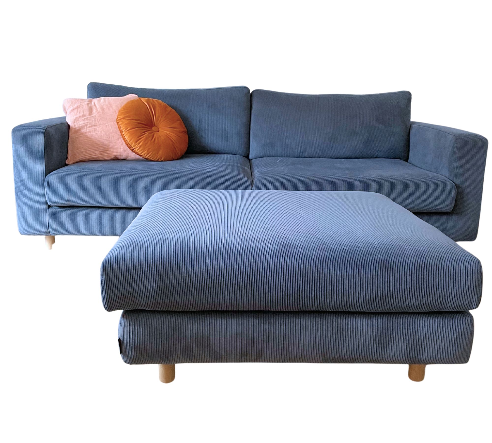 Douglas Sofa 3-Sitzer und Hocker Sorrento Steel Blue | SOFACOMPANY | COCOLI