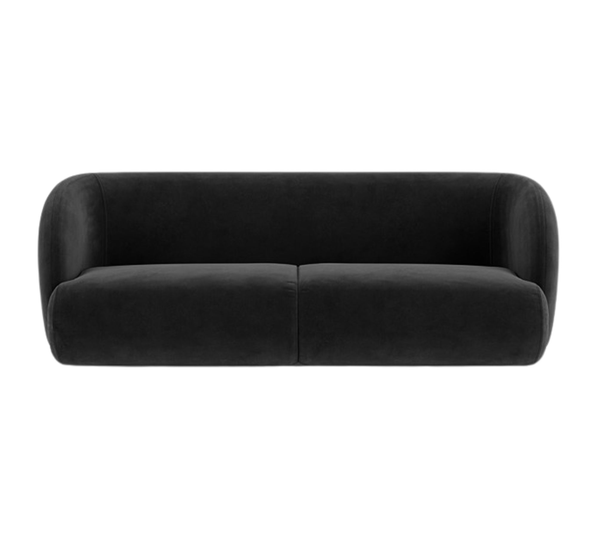 Black velour sofa store