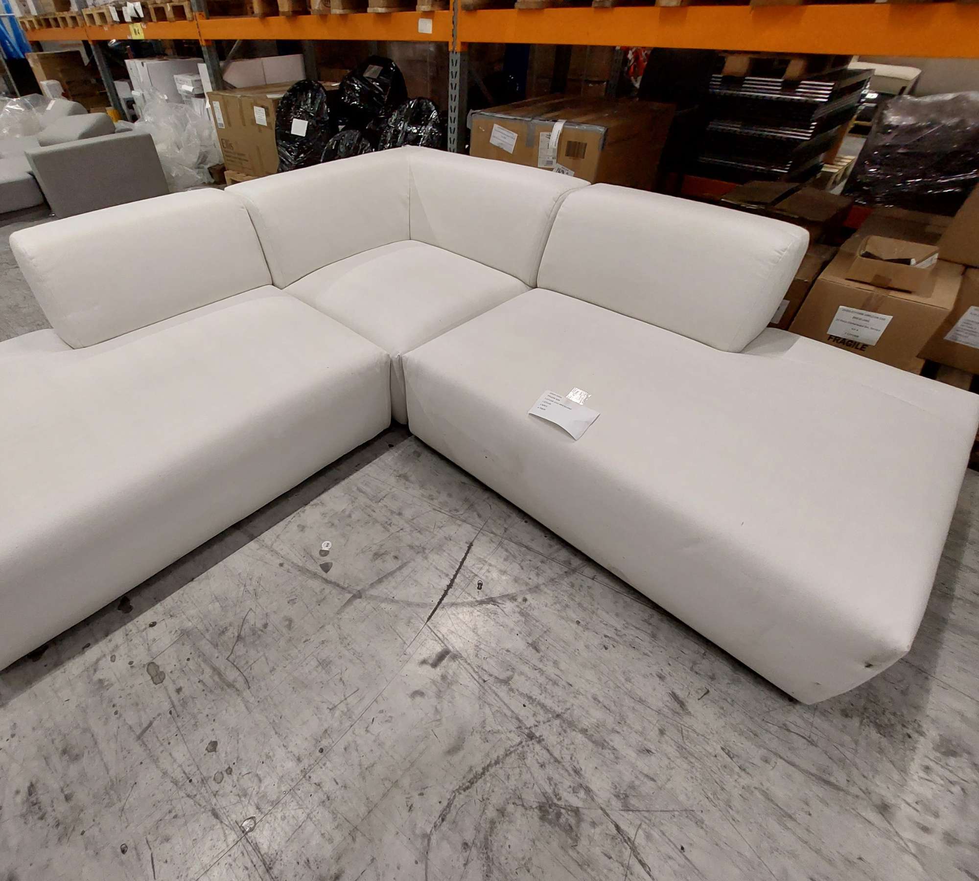 Pyllow Ecksofa Webstoff Cremeweiß | MYCS | COCOLI
